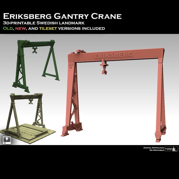 3D Printable Eriksberg Gantry Crane by Sharedog Miniatures