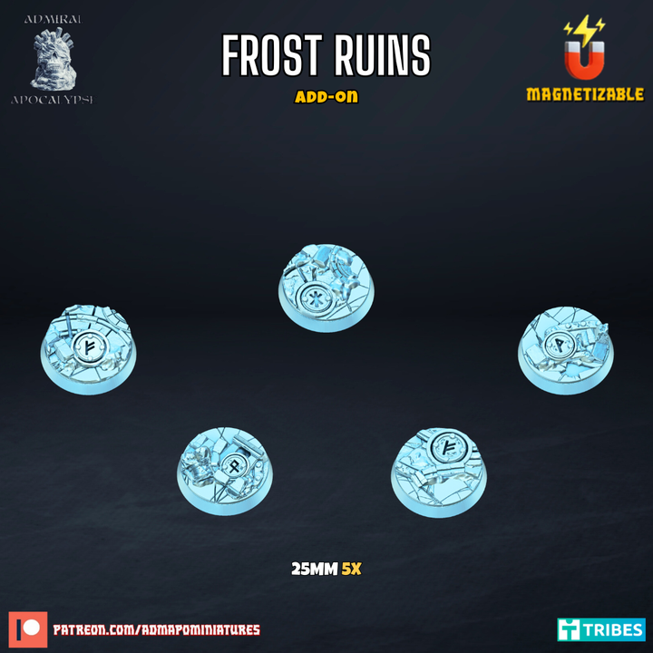 3D Printable Frost Ruins Bases Add-On (Pre-supported) by Admiral Apocalypse