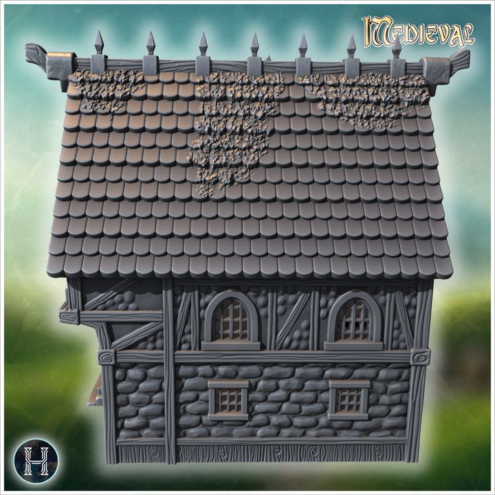 3D Printable Elaborate stone house featuring ornate carvings and ...