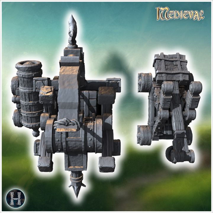 3D Printable Three medieval siege weapons including a ballista ...