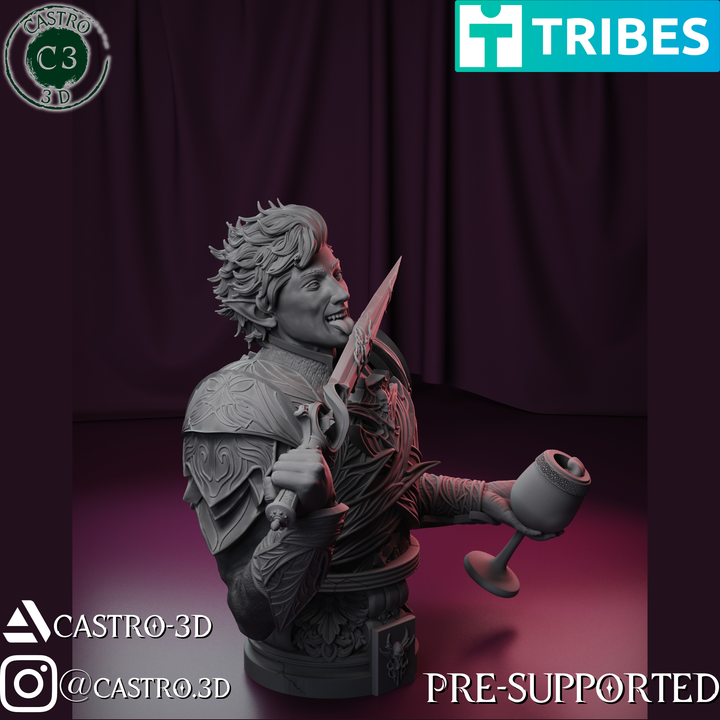 3D Printable Vampire Spawn - BG3 Bust by Castro3D