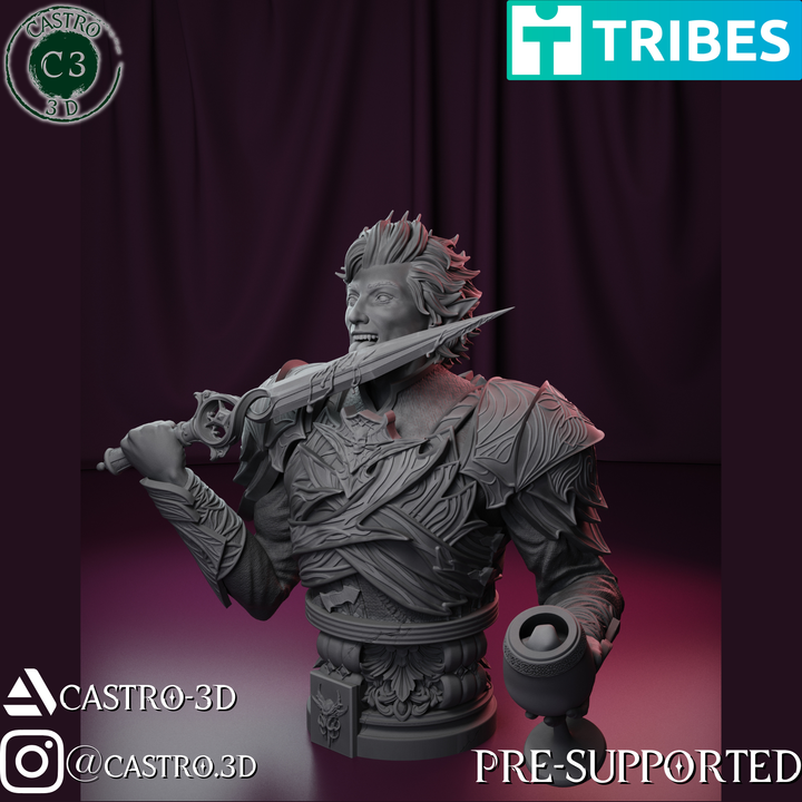 3D Printable Vampire Spawn - BG3 Bust by Castro3D