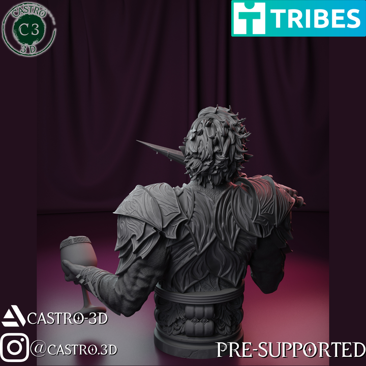 3D Printable Vampire Spawn - BG3 Bust by Castro3D