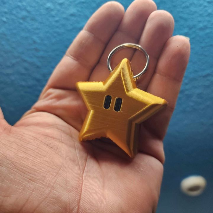 3D Printable Star Power Keychain by Ryan Cozart