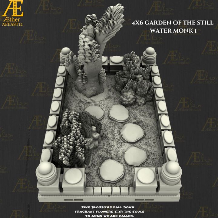3D Printable AEEAST12 - Garden of the Still Water Monk by Aether Studios