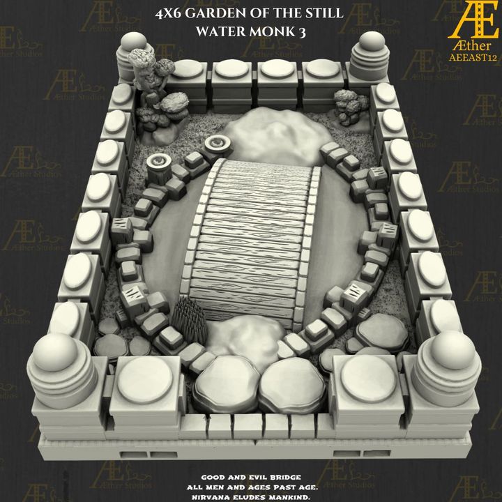 3D Printable AEEAST12 - Garden of the Still Water Monk by Aether Studios