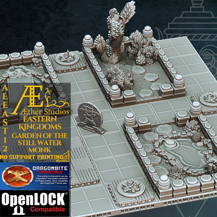 3D Printable AEEAST12 - Garden of the Still Water Monk by Aether Studios