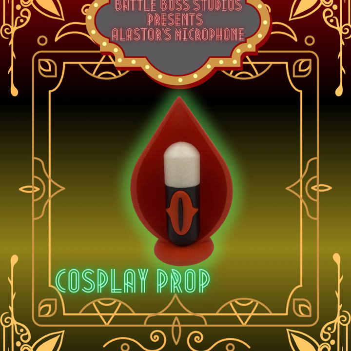 3D Printable Hazbin Hotel Alastor Cosplay Mic by Battle Boss