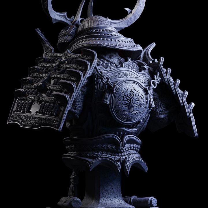 3D Printable Tenjin Premium Bust by Black Forge Games