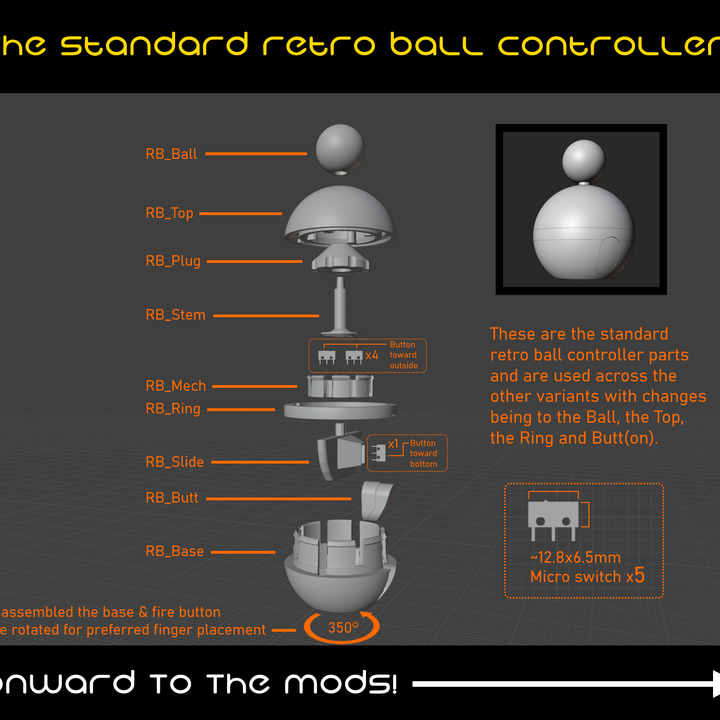 3D Printable Retro Ball Controller by Adam Freeman
