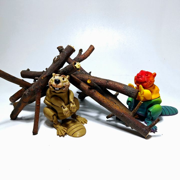 3D Printable Funny Beaver (All Articulated _ Support free_STL/3MF) by ...