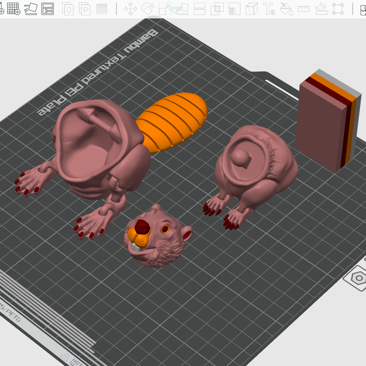 3D Printable Funny Beaver (All Articulated _ Support free_STL/3MF) by ...