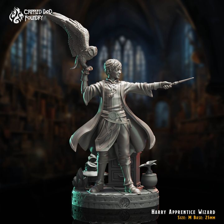 3D Printable Harry, Apprentice Wizard by Crippled God Foundry