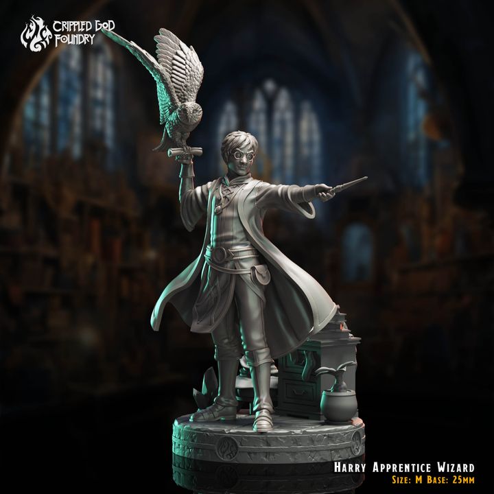 3D Printable Harry, Apprentice Wizard by Crippled God Foundry
