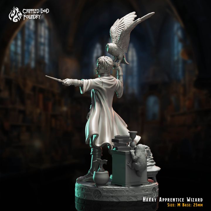 3D Printable Harry, Apprentice Wizard by Crippled God Foundry