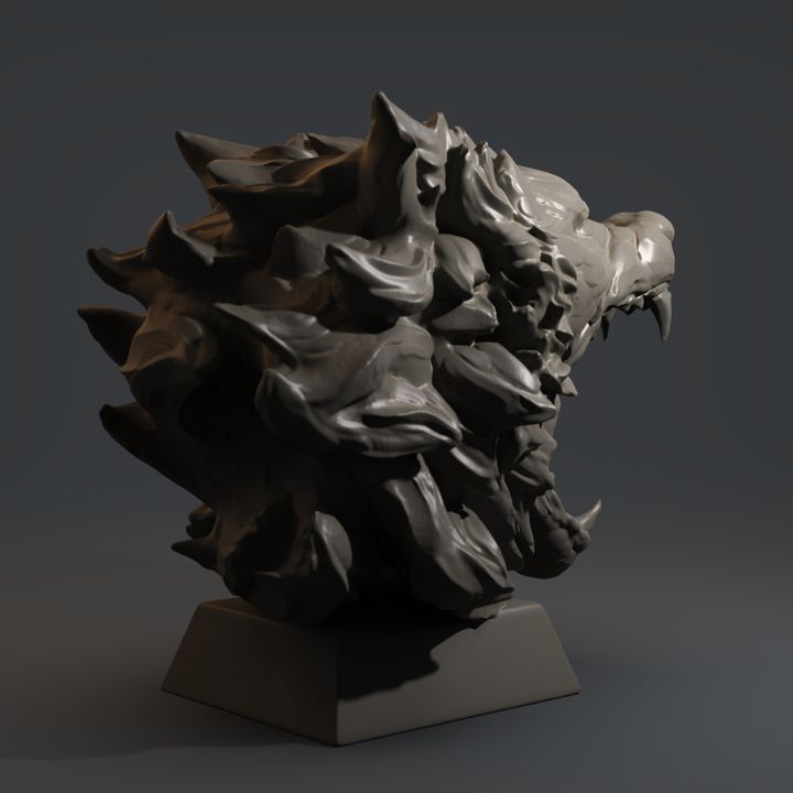 3D Printable Wolf Bust by Art of V