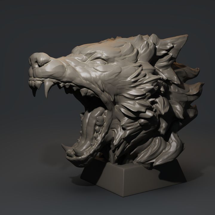 3D Printable Wolf Bust by Art of V