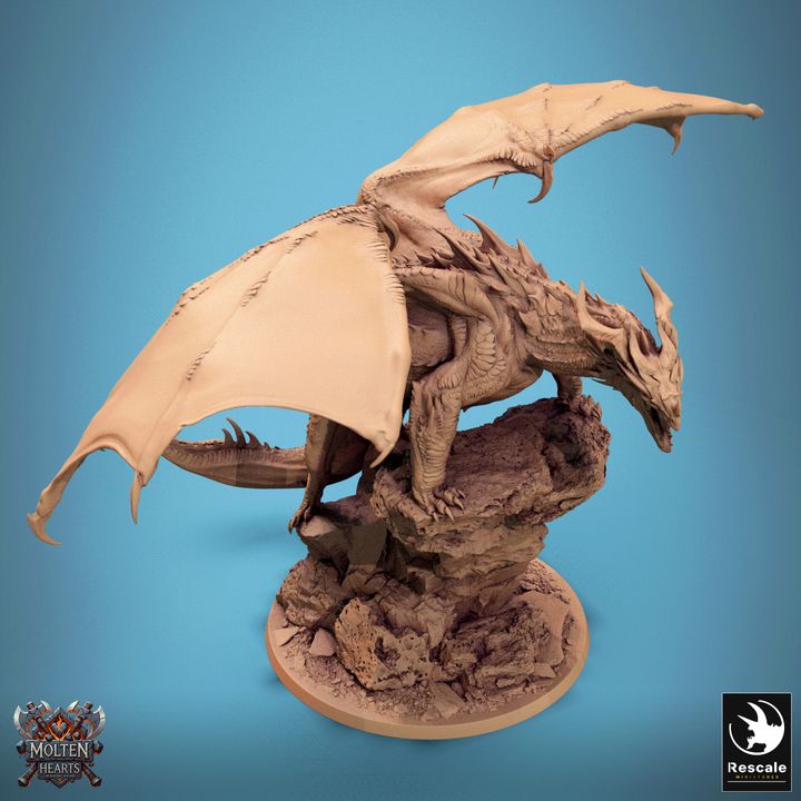 3D Printable Chromatic Red Dragon - 2024 Redesign by Rescale Miniatures