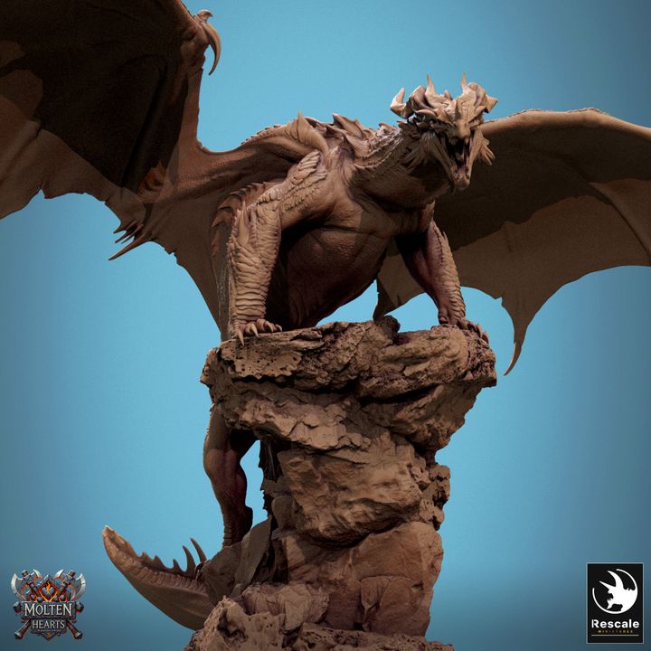3D Printable Chromatic Red Dragon - 2024 Redesign by Rescale Miniatures