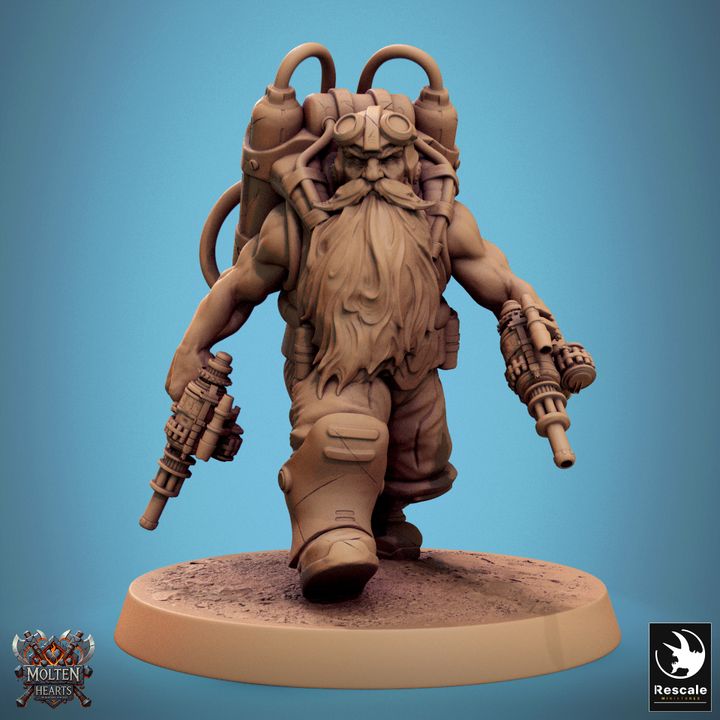 3D Printable Pack Dwarf Steampunk by Rescale Miniatures