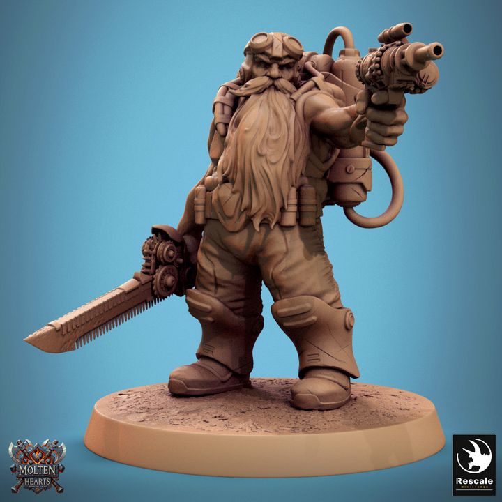 3D Printable Pack Dwarf Steampunk by Rescale Miniatures