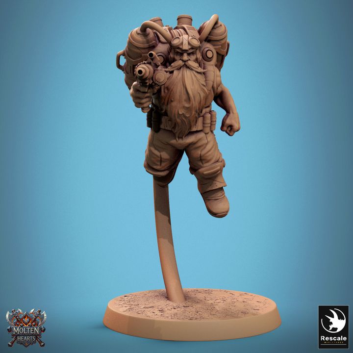 3D Printable Pack Dwarf Steampunk by Rescale Miniatures