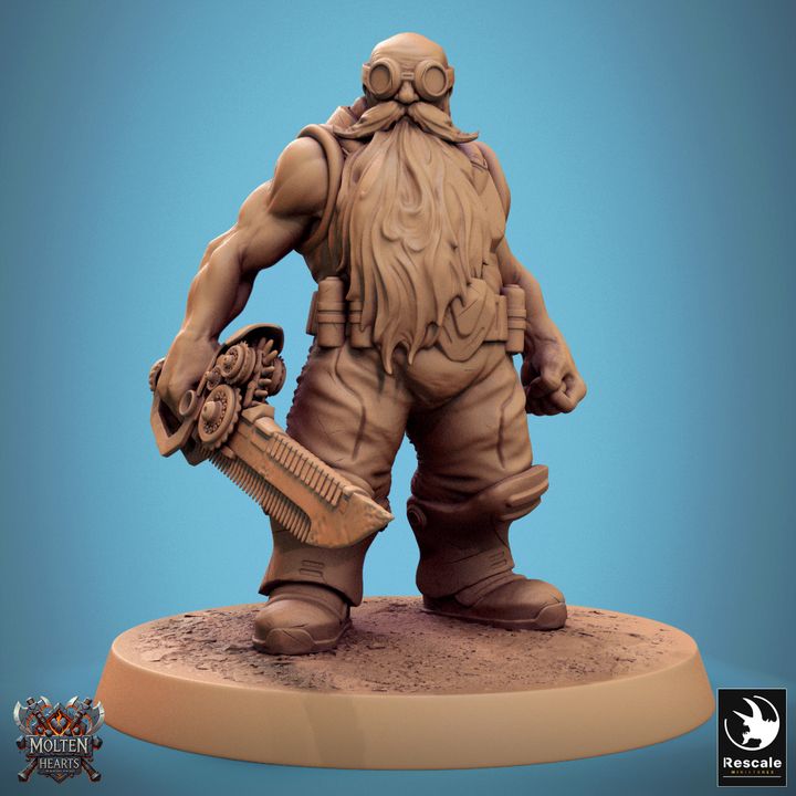 3D Printable Pack Dwarf Steampunk by Rescale Miniatures