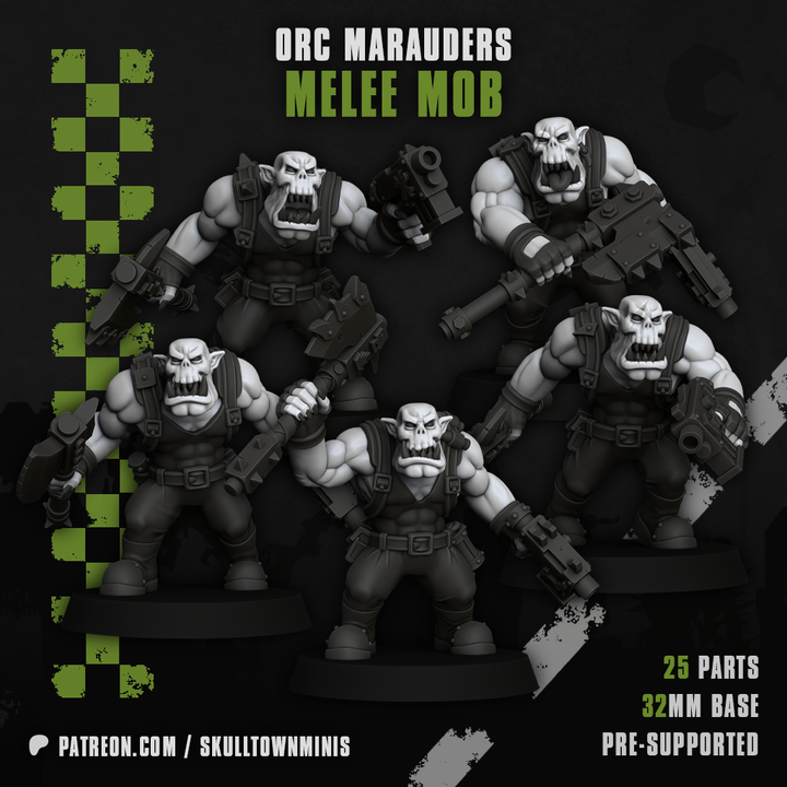 3D Printable COMBAT BOX - Orc Marauders by Skulltown Minis