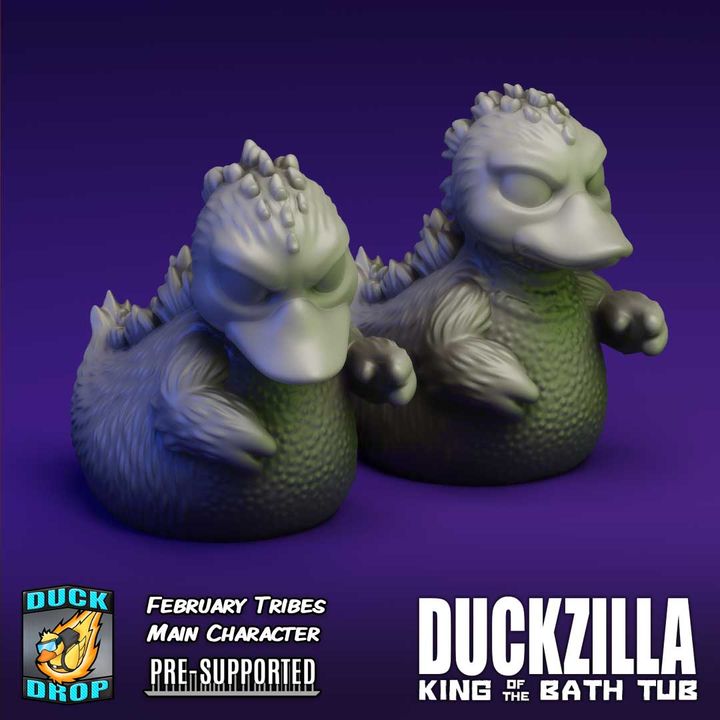 3D Printable Duckzilla - Godzilla Parody Rubber Duck Art Toy by Mike ...