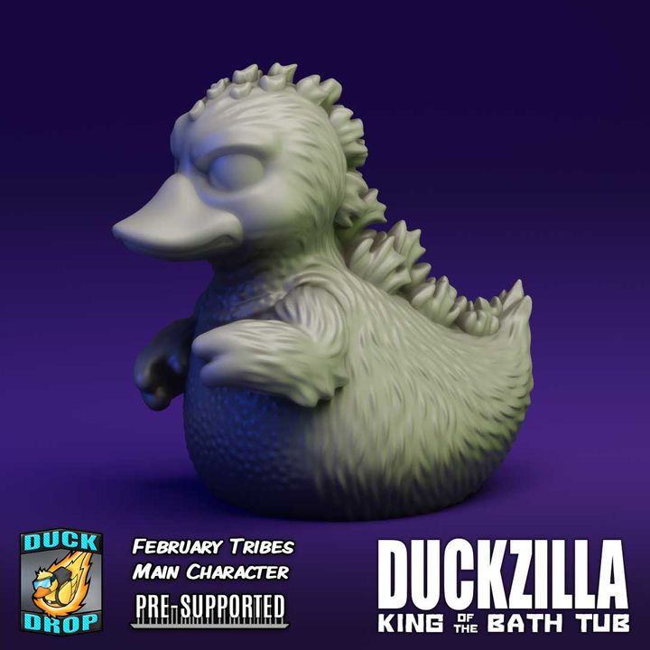 3D Printable Duckzilla - Godzilla Parody Rubber Duck Art Toy by Mike ...