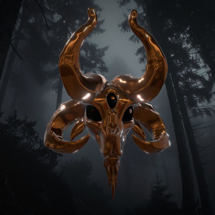 3D Printable file slt Skull Demon unique eyes by david martin