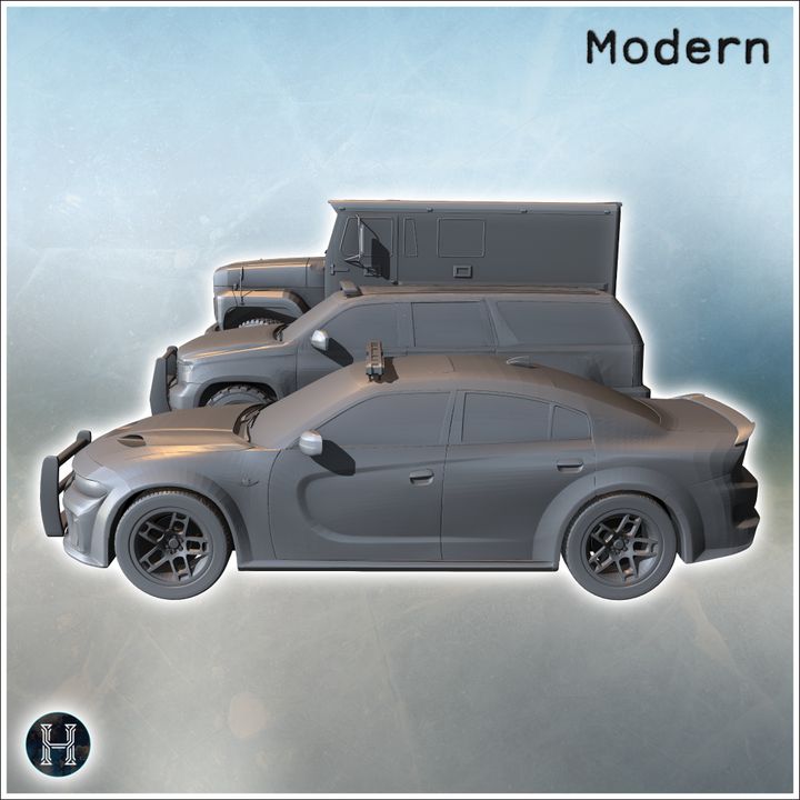 3D Printable Modern police vehicle (incl. Chevrolet Tahoe and Dodge ...