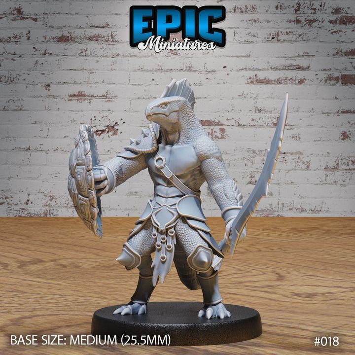 3D Printable Lizard Folk Army Sword & Shield / Reptilian Humanoid ...