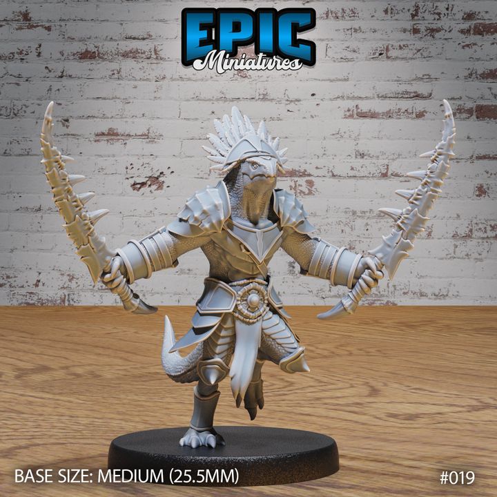 3D Printable Lizard Folk Army Dual Swords / Reptilian Humanoid ...