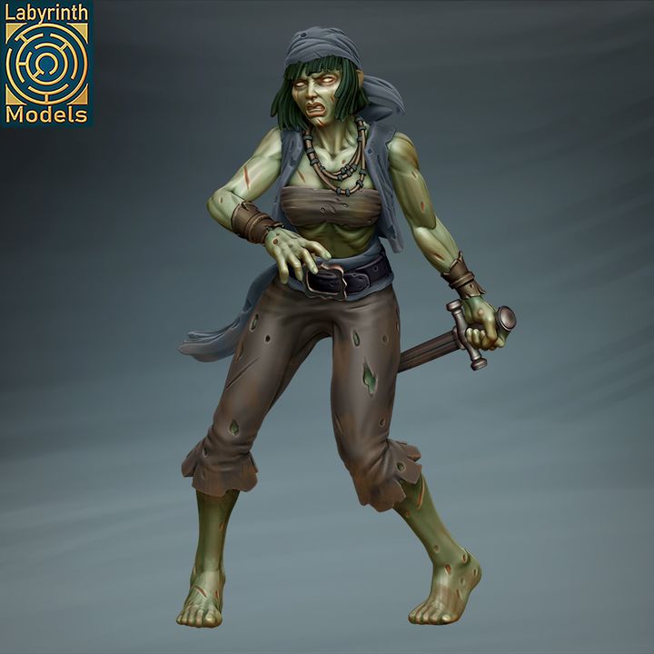 3D Printable Sea Zombies - 32mm scale by Labyrinth Models