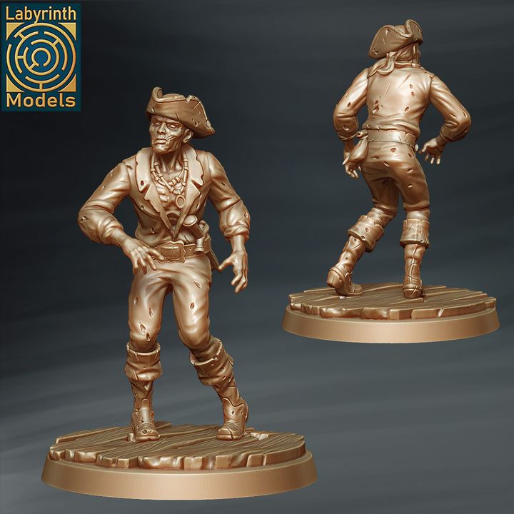 3D Printable Sea Zombies - 32mm scale by Labyrinth Models