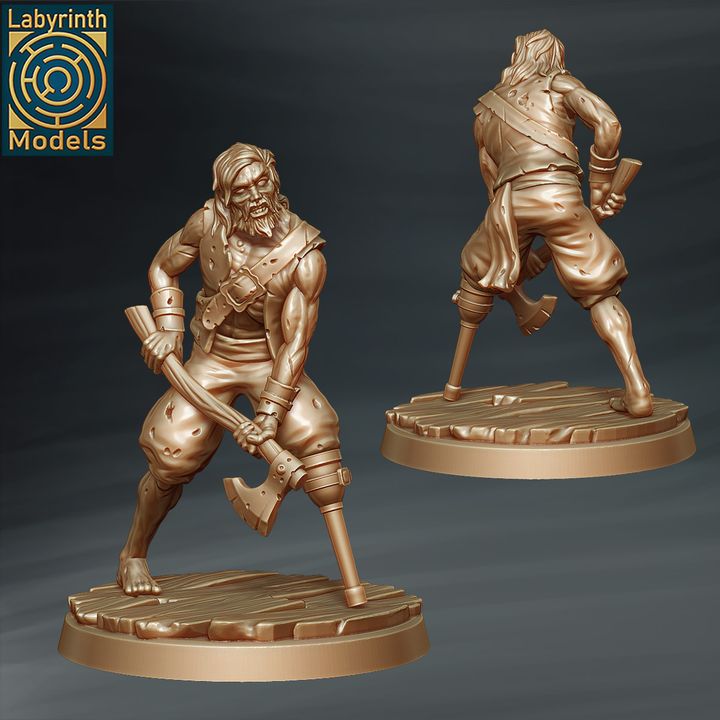 3D Printable Sea Zombies - 32mm scale by Labyrinth Models