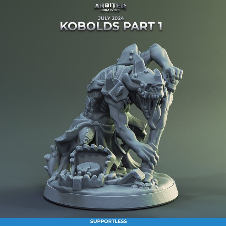 3D Printable Arbiter Miniatures July 2024 Kobolds Part 1+2 Supportless ...