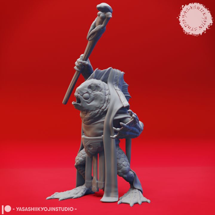 3D Printable Kuo-toa - Archpriest - Tabletop Miniature (Pre-Supported ...