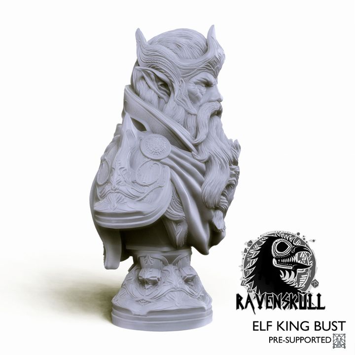 3D Printable Elf King Bust by Ravenskull