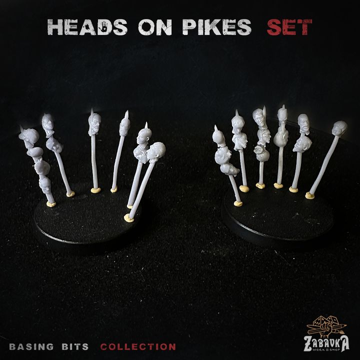 3D Printable Heads on pikes - Basing Bits by Zabavka Workshop