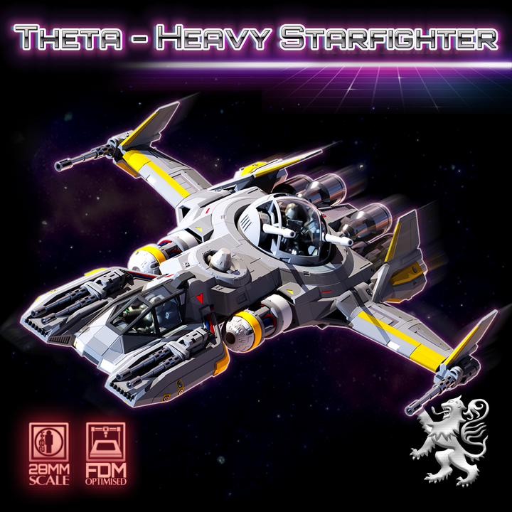 3D Printable Theta Heavy Starfighter by 2nd Dynasty