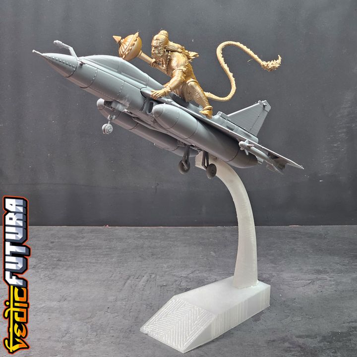 3D Printable Indian LCA-Mk2 Tejas Fighter-Jet with Hanuman by VedicFutura