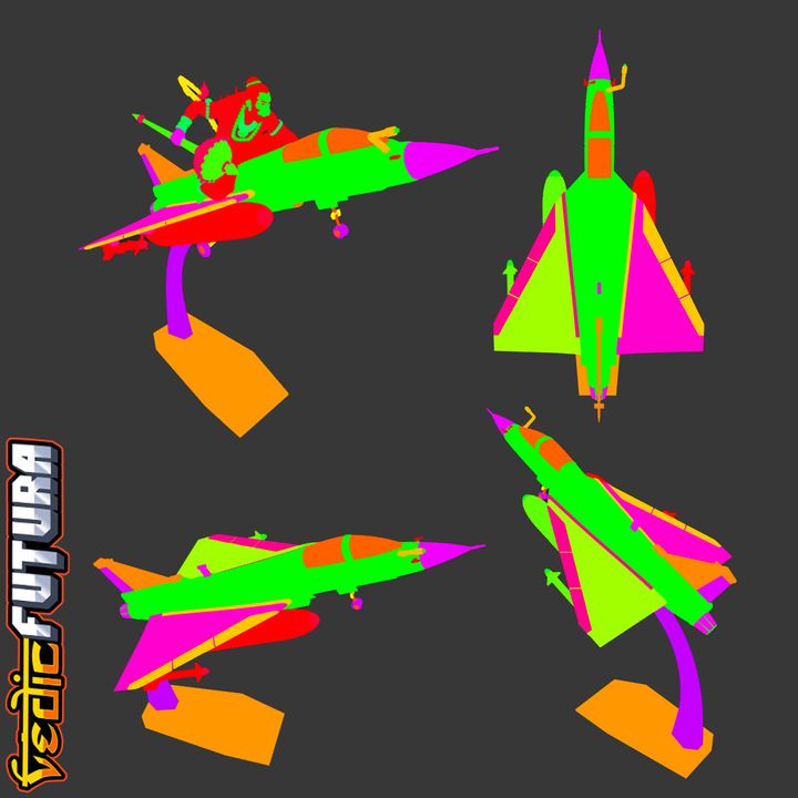 3D Printable Indian LCA-Mk2 Tejas Fighter-Jet with Hanuman by VedicFutura