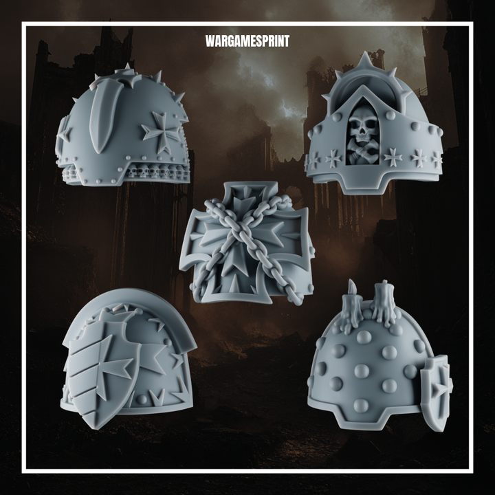 3D Printable Big shoulder pad space black knight - heavy guard by Mael