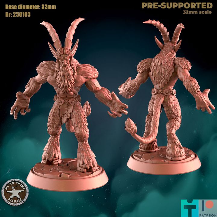 3D Printable Satyr Boss Ilhoof Attack by My3DPrintForge