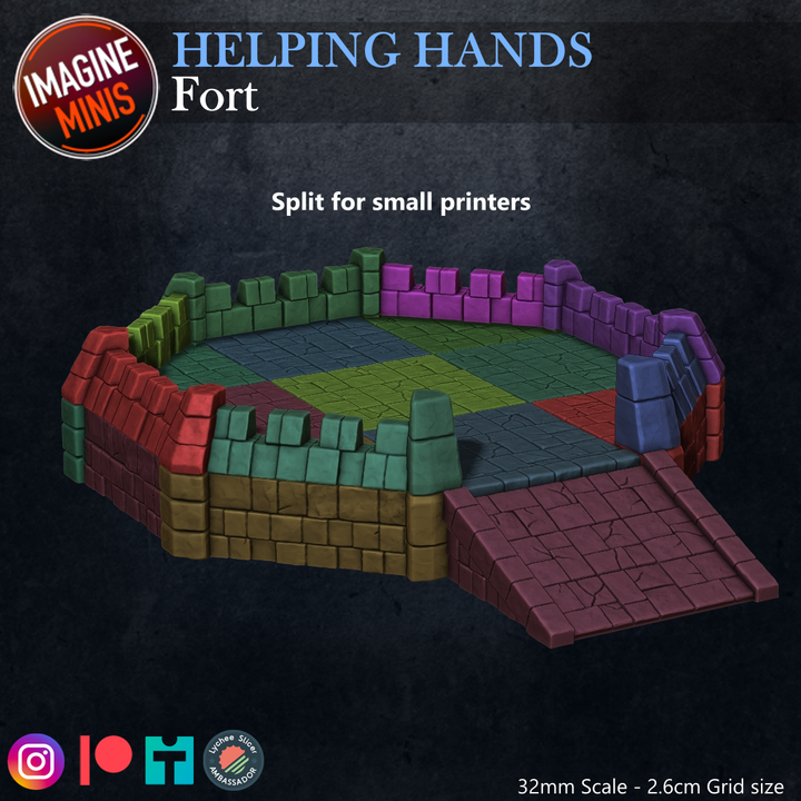 3D Printable Helping Hands 2 - Fort by Imagine Minis