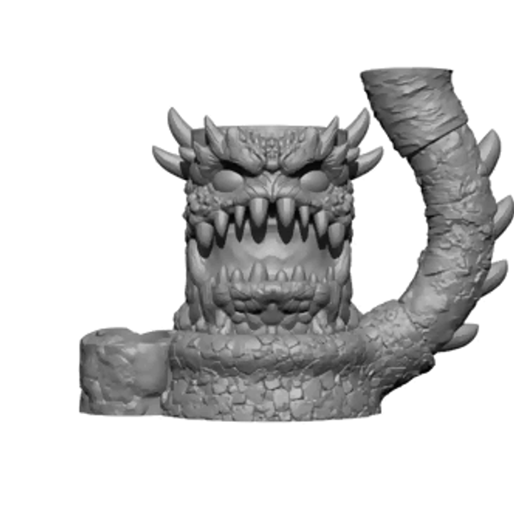 3D Printable MONSTER V2 MUG DICE TOWER [COMMERCIAL LICENSE] by DRAGONSCAVE