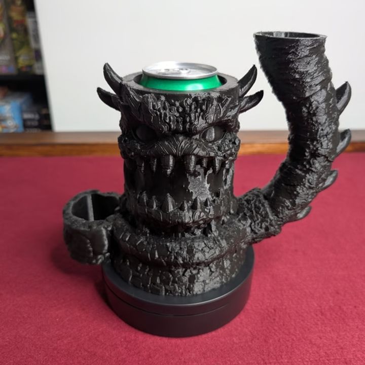 3D Printable MONSTER V2 MUG DICE TOWER [COMMERCIAL LICENSE] by DRAGONSCAVE