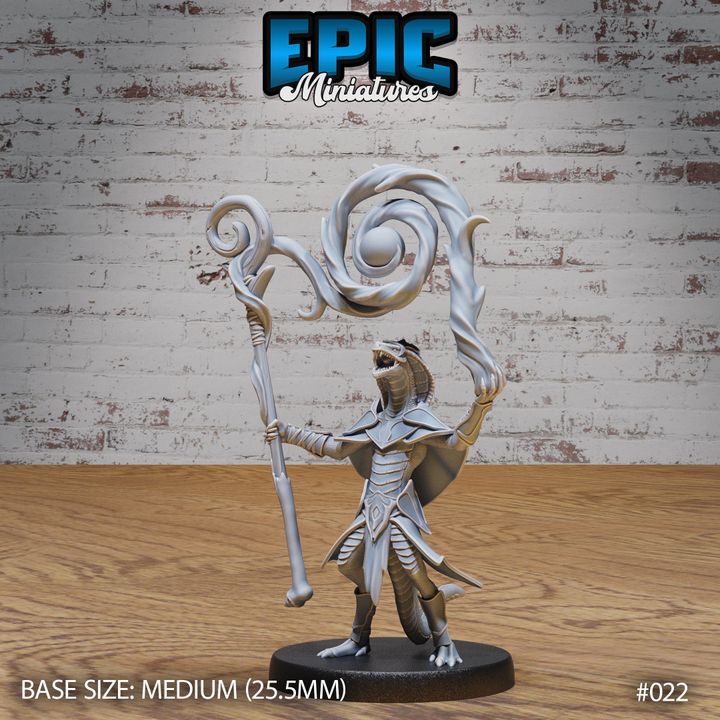 3D Printable Lizard Folk Army Magic / Reptilian Humanoid Magician ...